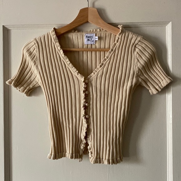 Princess Polly | Tops | Princess Polly Ribbed Ruffle Top | Poshmark
